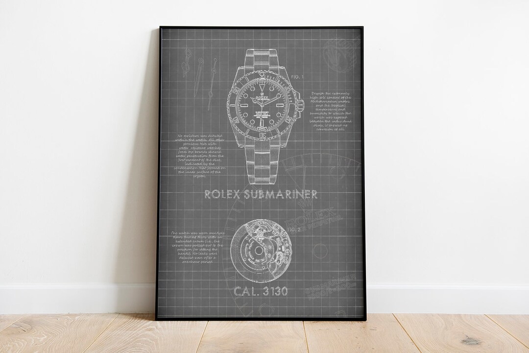 Rolex Submariner Blueprint Poster 50x70cm - Etsy