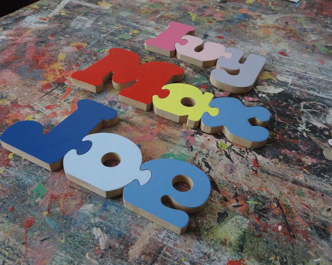 Name Jigsaw Personalised Childrens Puzzle Wooden Handmade Boys | Etsy