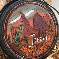 Custom Tooled Leather Rope Can - Etsy