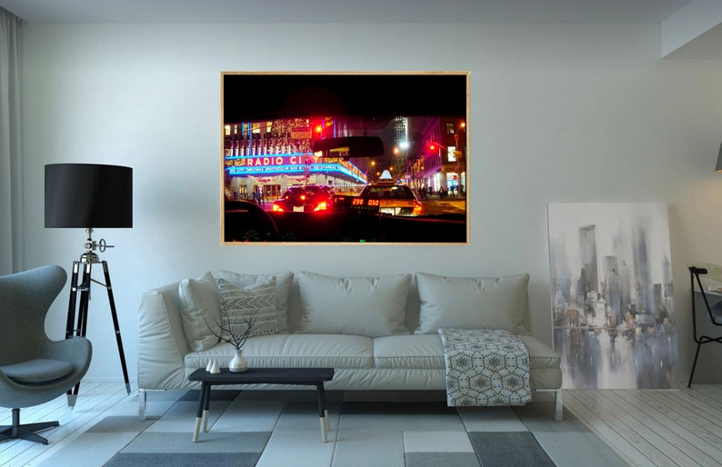 New York Radio City Hall Yellow Cab NYC Taxicab Wall Art Bedroom Decor ...