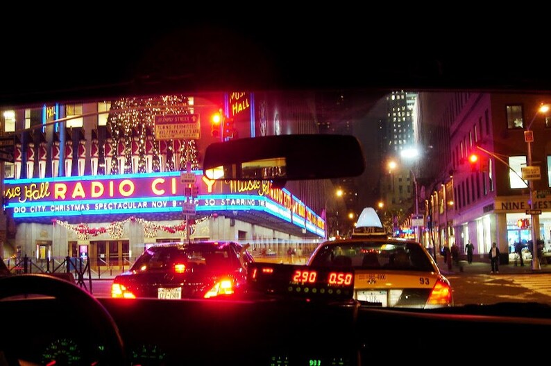 New York Radio City Hall Yellow Cab NYC Taxicab Wall Art Bedroom Decor ...