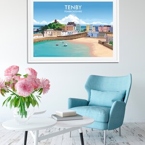 Tenby Wales Art Print, Tenby Harbour Painting, Tenby Pembrokeshire ...