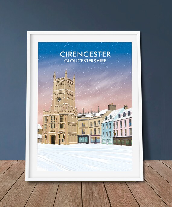 Cirencester in the Snow Travel Print/poster. Cirencester - Etsy UK