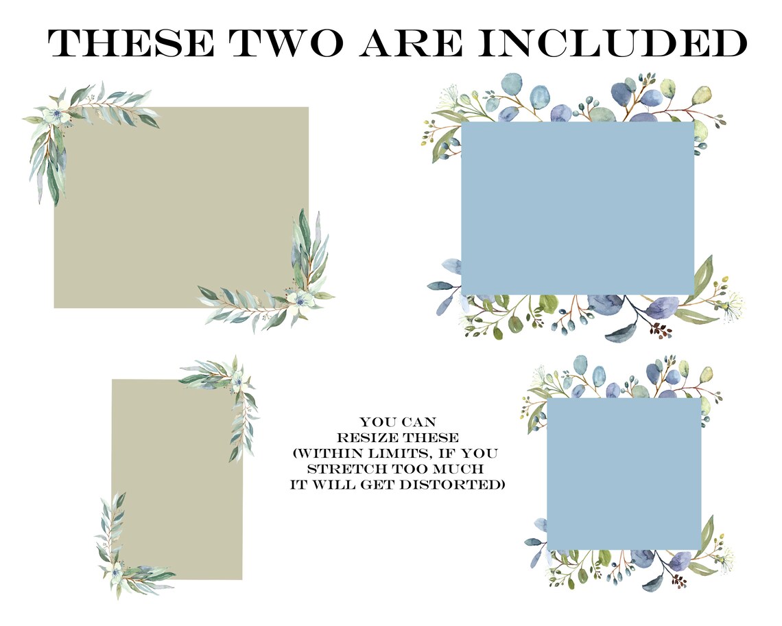 Eucalyptus Frames and Wreaths Greenery Wreath Clipart - Etsy
