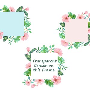 Tropical Island Frames and Wreaths Set, 10 Floral Frames and Wreaths ...