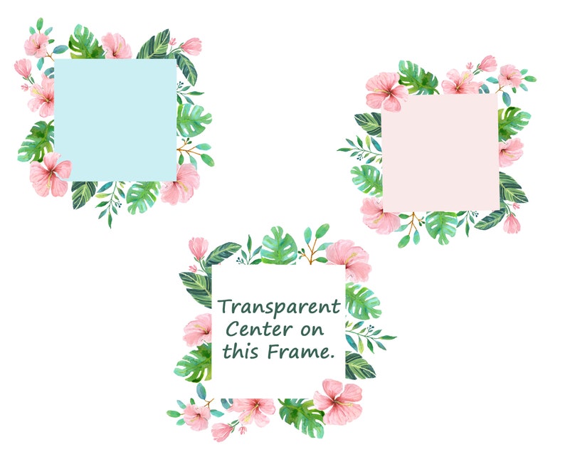Tropical Island Frames and Wreaths Set 10 Floral Frames and - Etsy