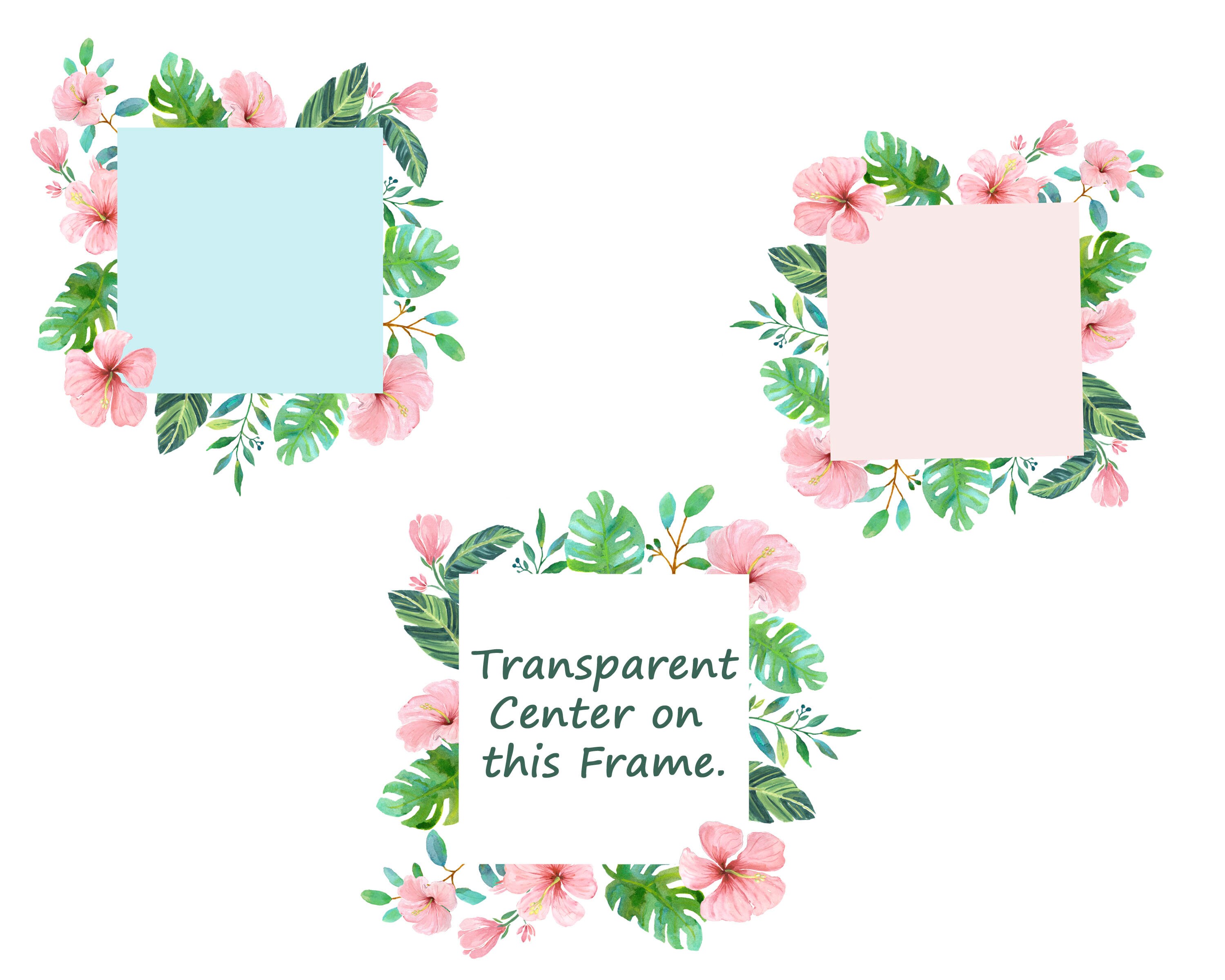 Tropical Island Frames and Wreaths Set 10 Floral Frames and - Etsy