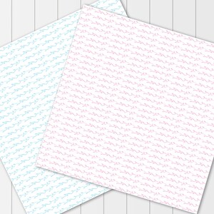 Blue and Pink Digital Paper Pack, Baby Shower Digital Paper, Rainbows ...