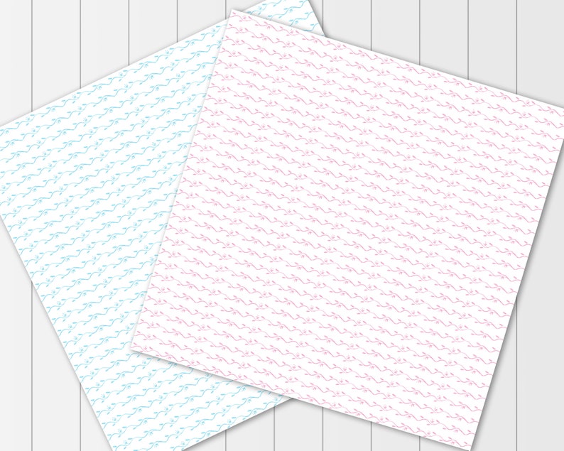 Blue and Pink Digital Paper Pack, Baby Shower Digital Paper, Rainbows ...