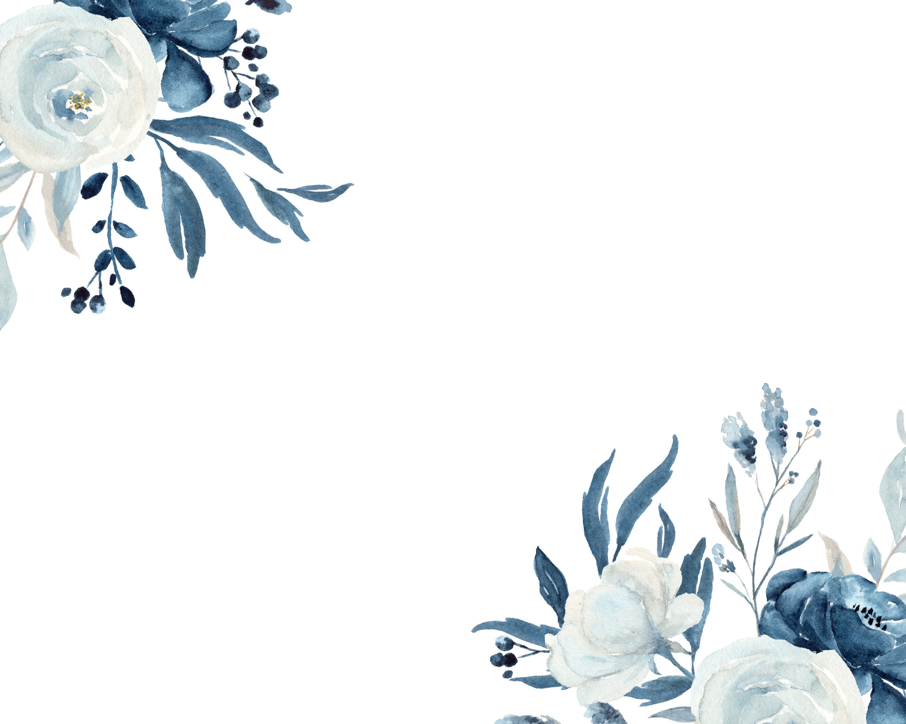 Blue And White Floral Design