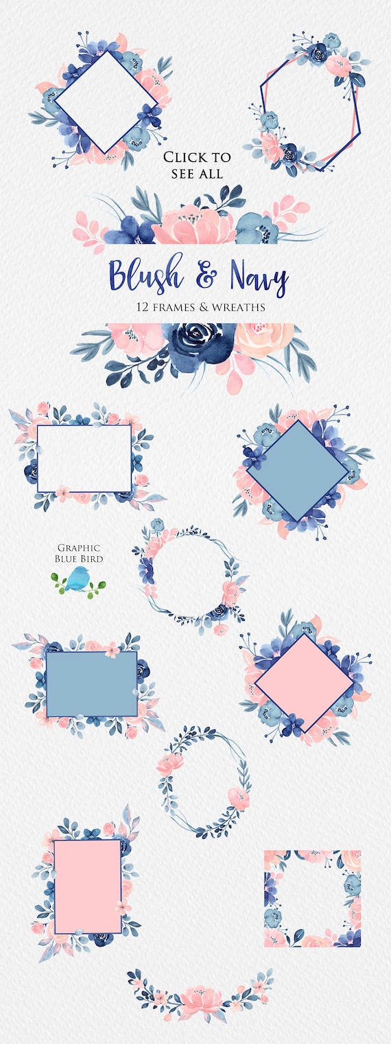 Blue And Pink Borders And Frames