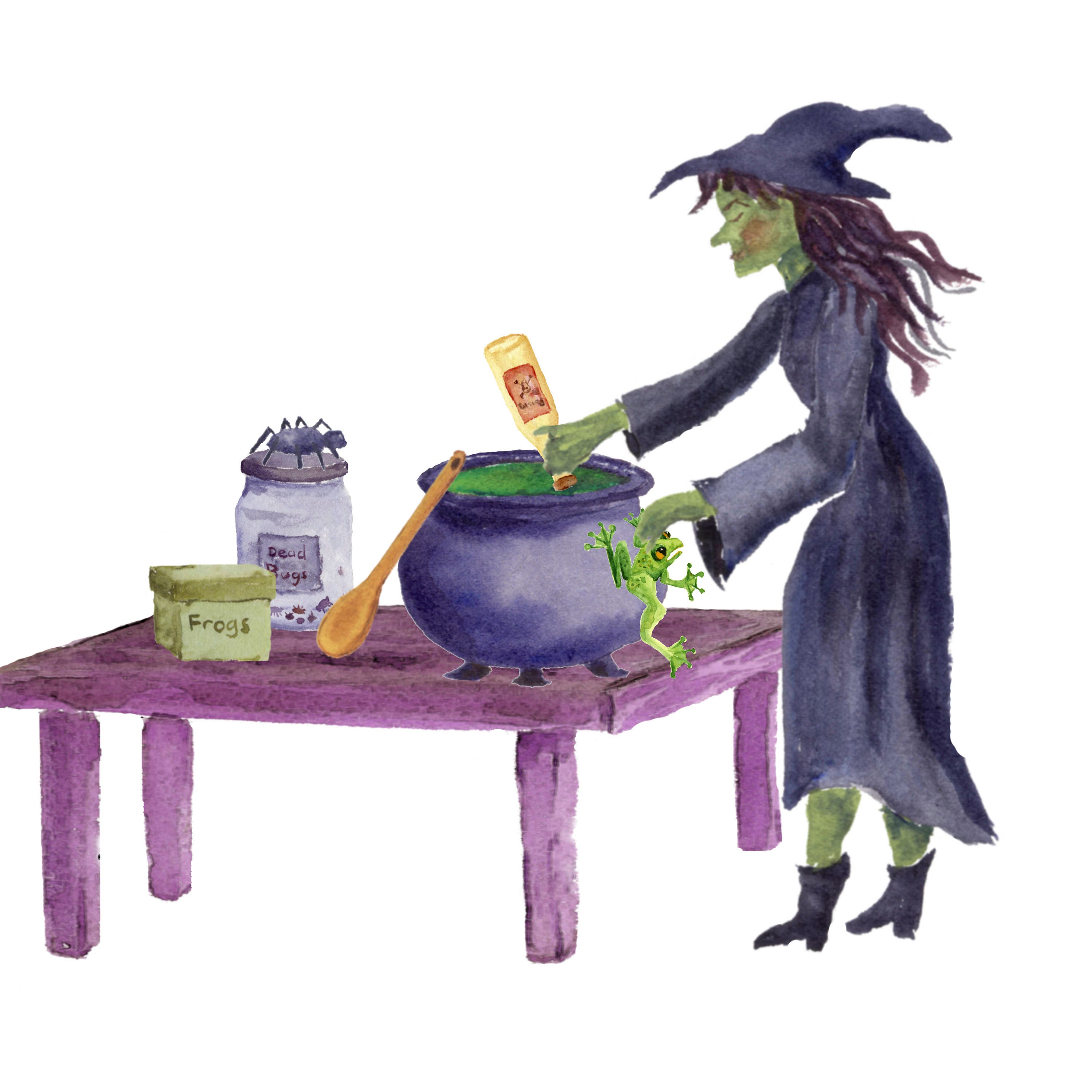 Witch's Kitchen Halloween Clip Art Collection: Witch | Etsy