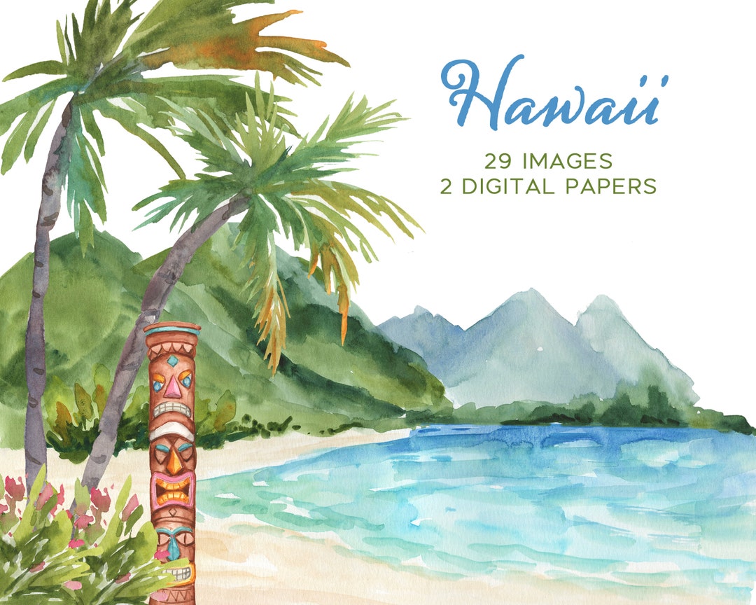 Hawaii, Tropical Beach Backgrounds, Beach, Sand and Palm Trees, Surfing ...