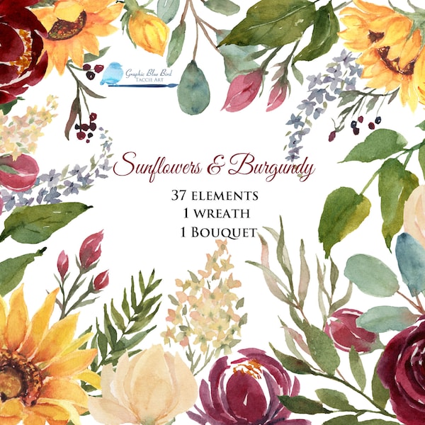 Burgundy Flowers - Etsy