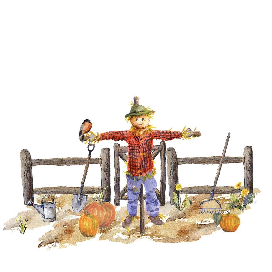 Fall Garden Themed Clipart Collection: Scarecrow Pumpkins - Etsy