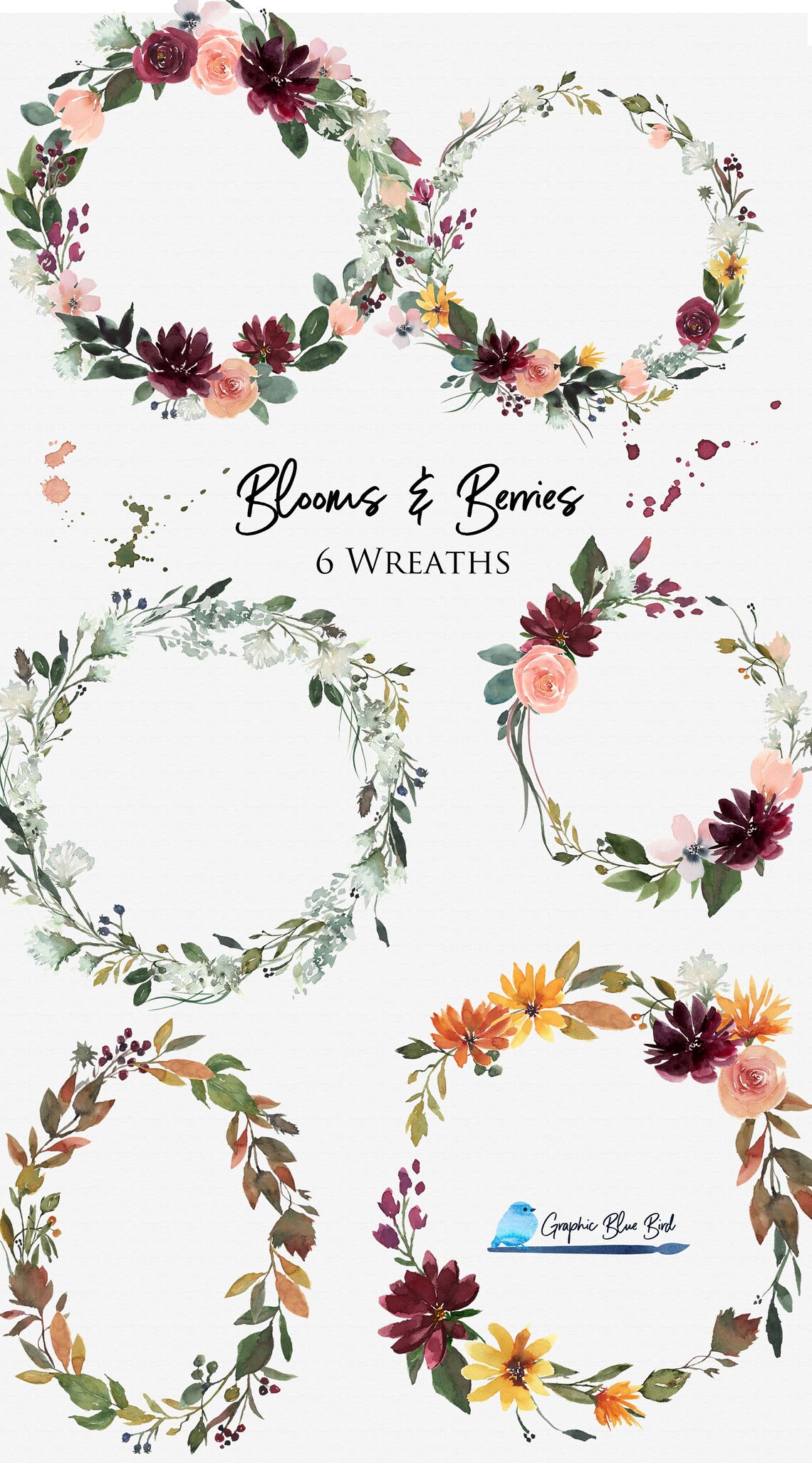 Burgundy and Blush Floral Wreaths Burgundy and Blush Flowers - Etsy