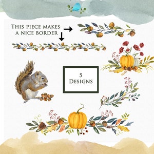 Huge Fall Design Kit: Watercolor Clipart Frames, Wreaths, Borders ...