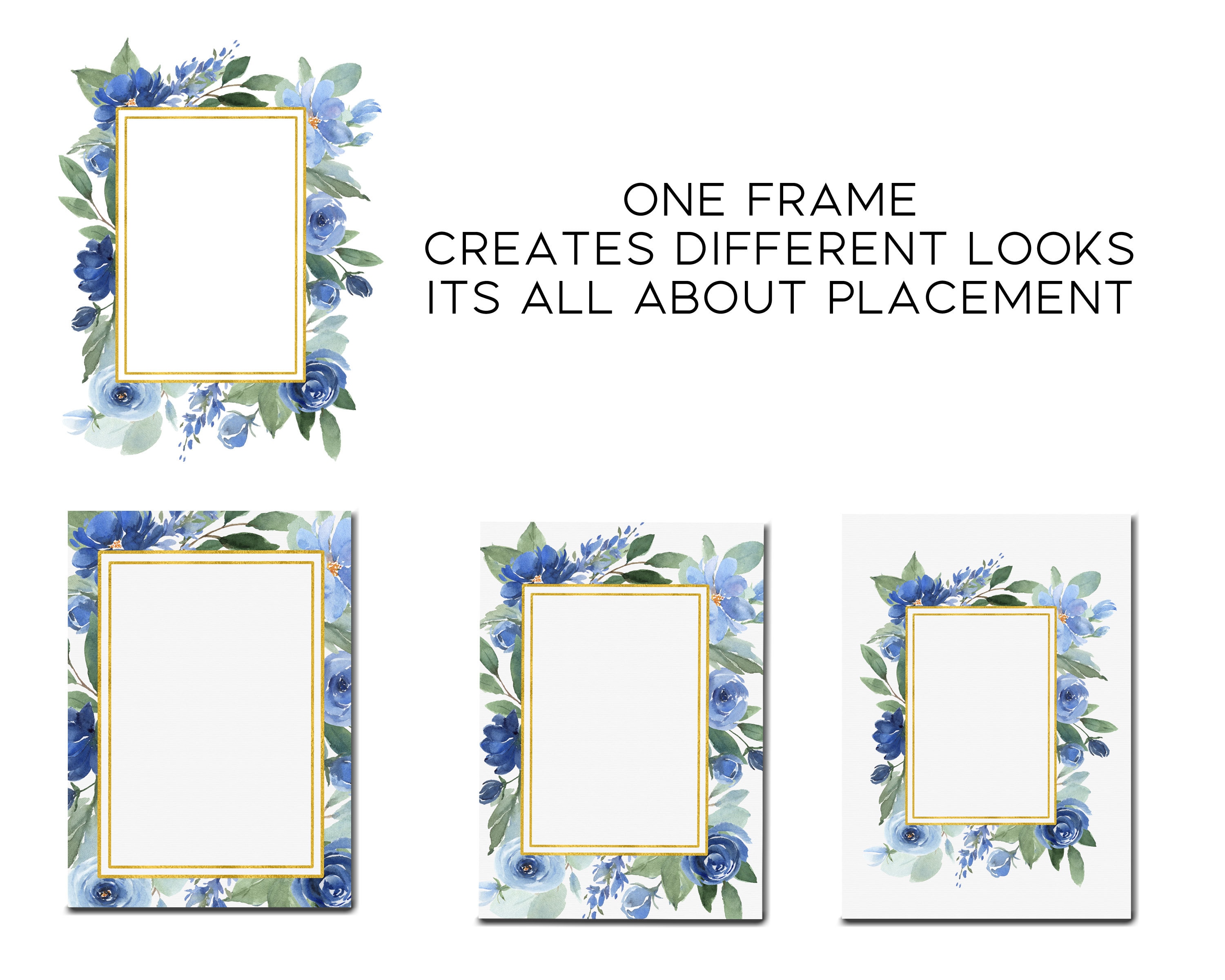 Blue Flower Borders And Frames