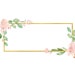 Pink and Gold Floral Frames, Geometric Gold Frames With Blush Pink ...