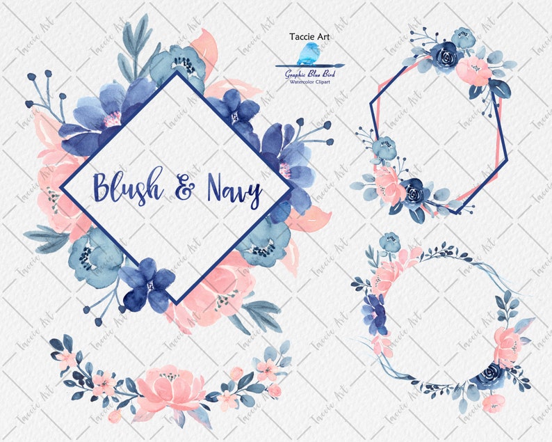 The Complete Collection blush and Navy Large - Etsy