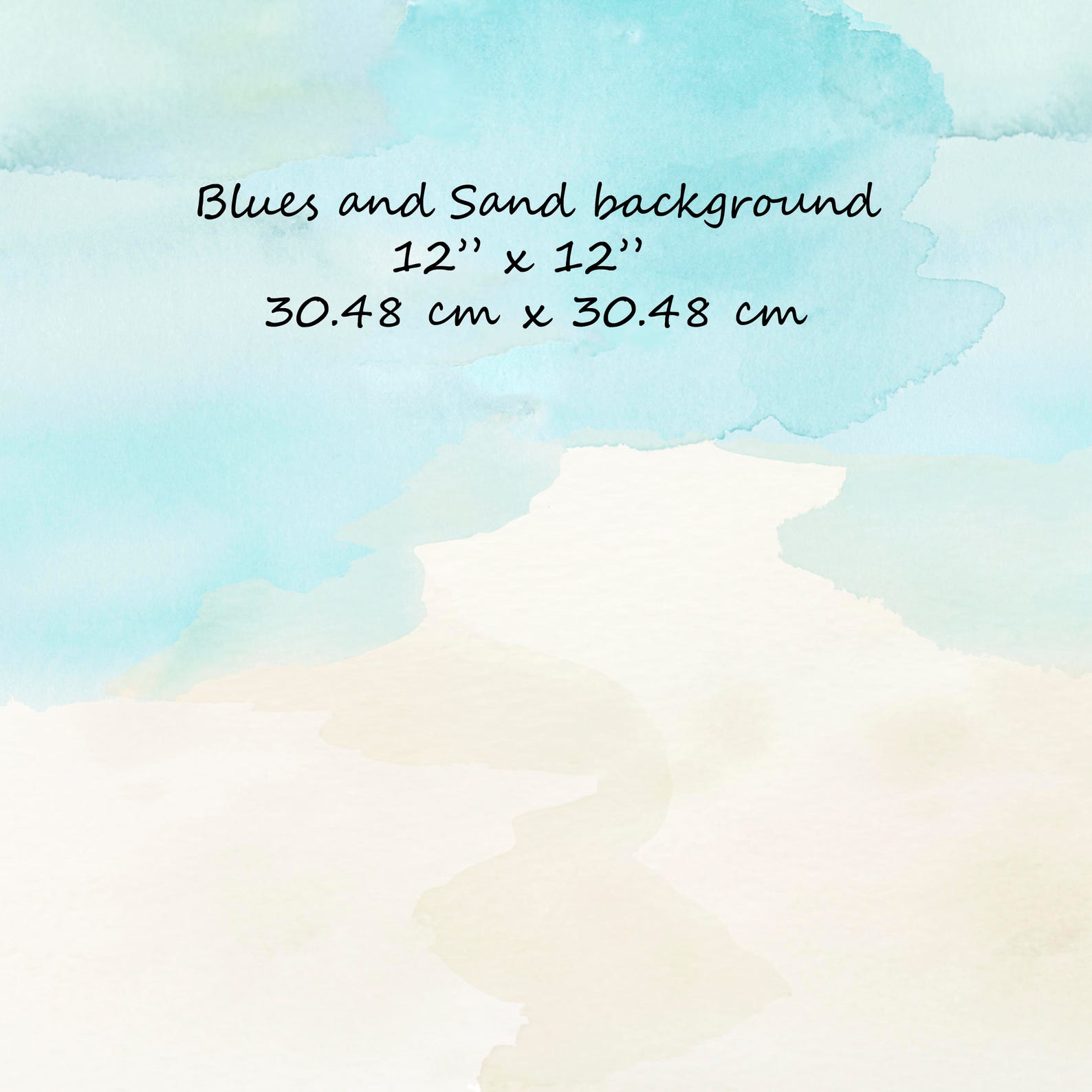 Beach Blues Design Elements Kit: Watercolor Background Washes, Borders ...