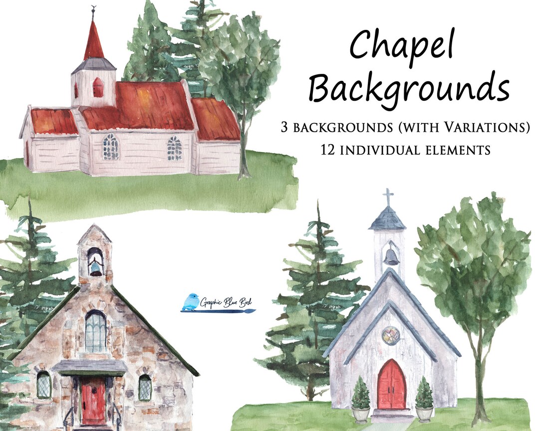 Churches Background Images, Wedding Chapel Background, Watercolor ...