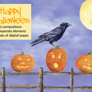 Happy Halloween - Halloween Clip Art Collection, Jack O'lanterns, Raven ...