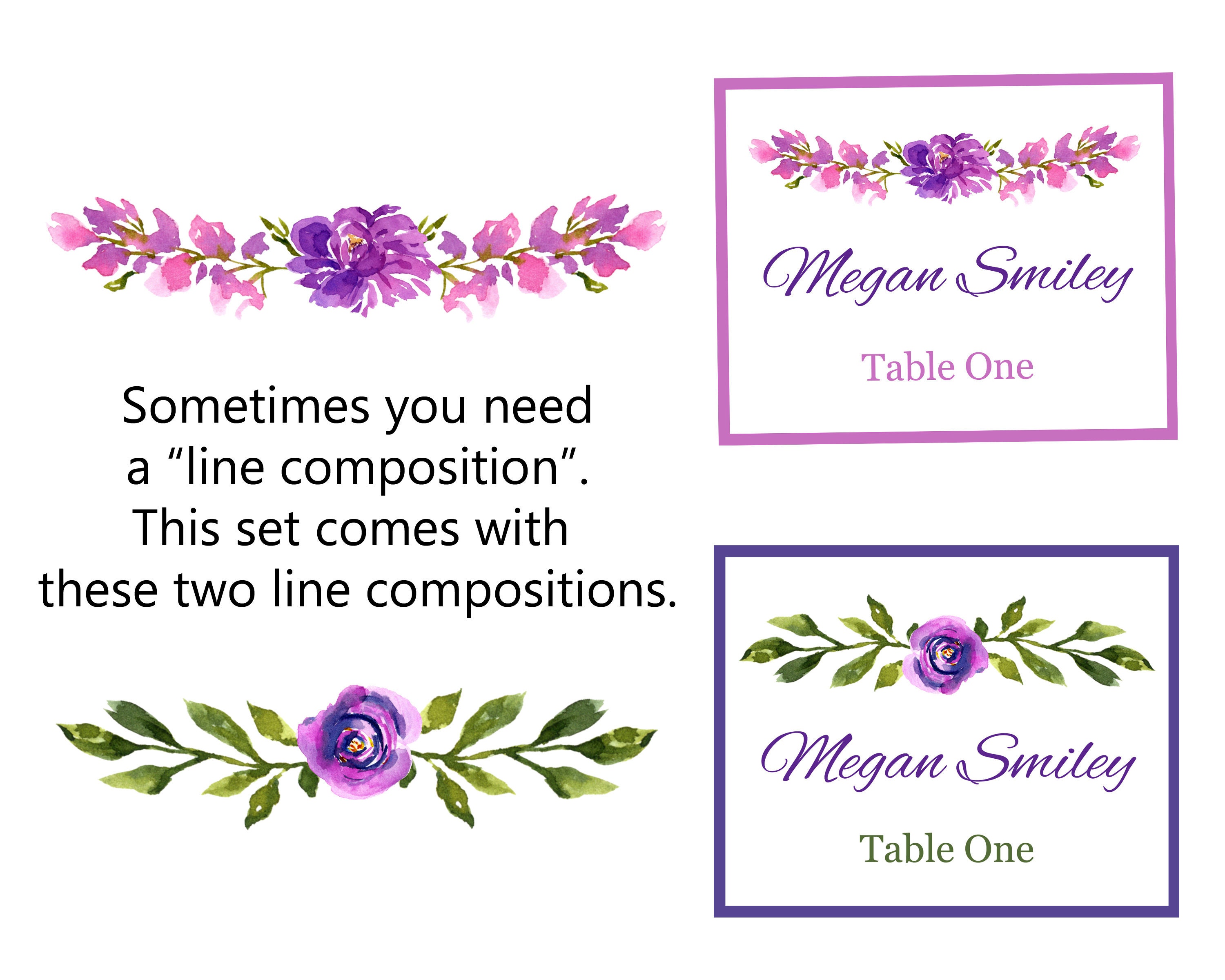 Purple Flower Designs, Watercolor Cip Art, Lavender Watercolor Flowers ...