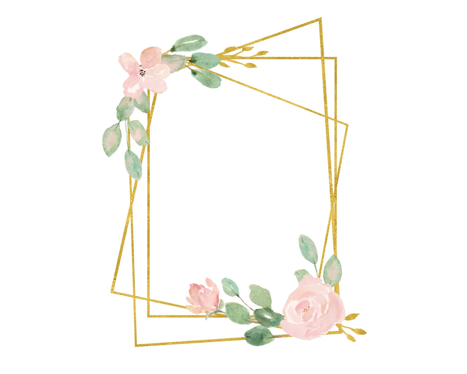 Cornici floreali rosa e oro Cornici geometriche in oro con - Etsy Italia