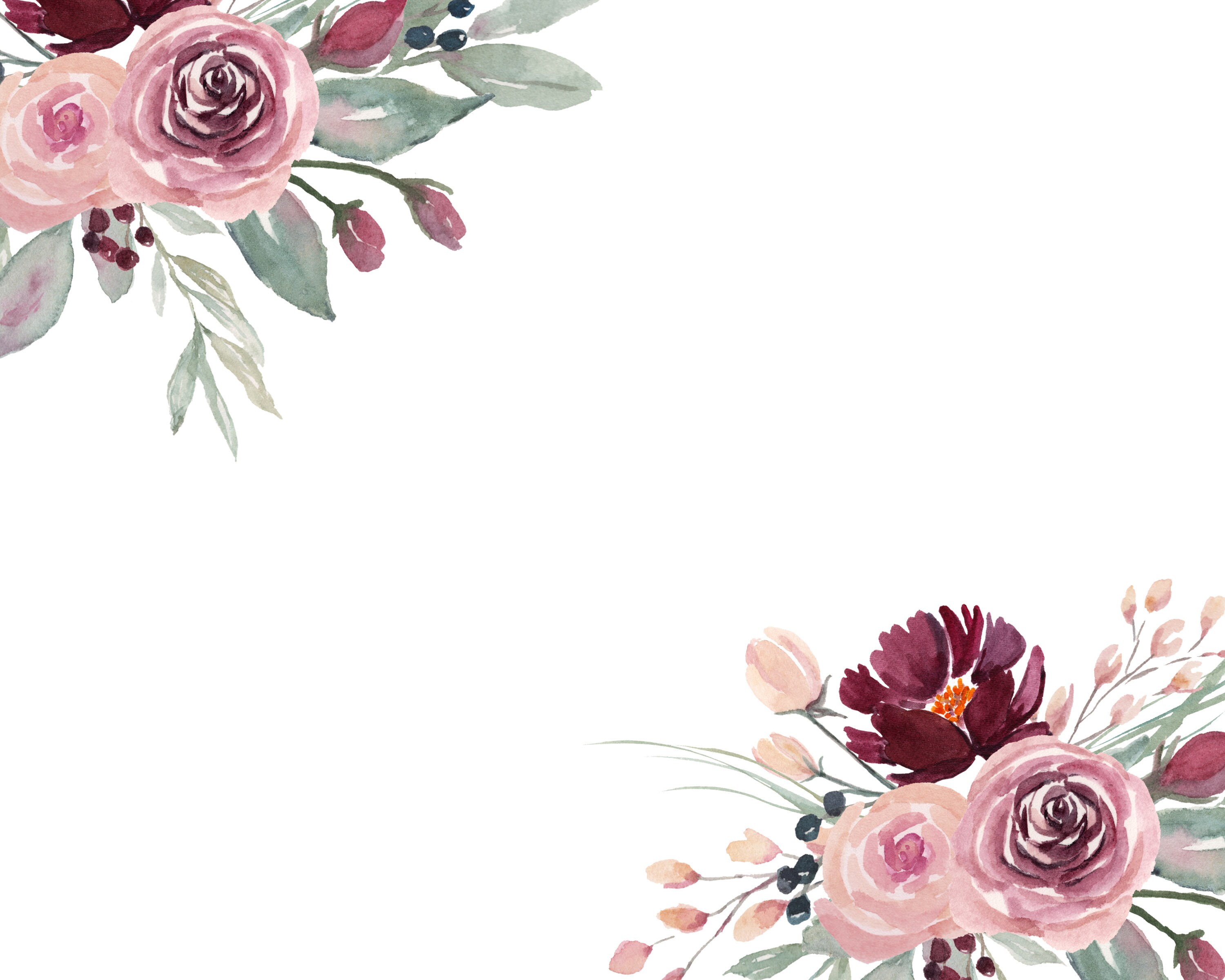 Floral Bouquet Designs, Burgundy and Plum Flower Frames and Wreaths ...