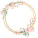 Pink and Gold Floral Frames, Geometric Gold Frames With Blush Pink ...