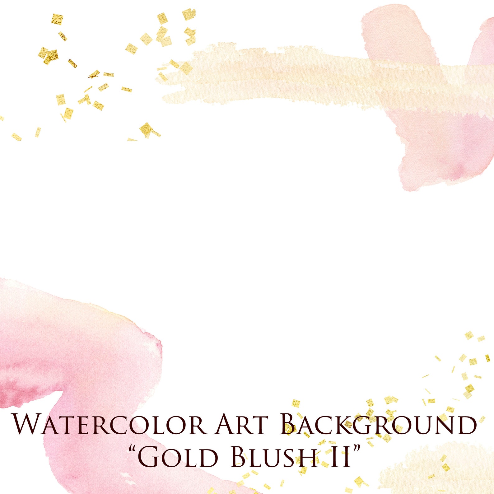 Watercolor Art Background Gold Blush II Pink and Gold | Etsy
