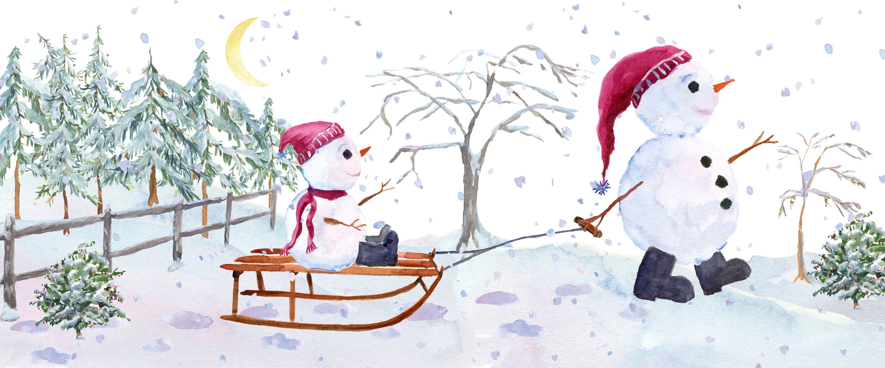 Snowman Fun Kit, Includes Individual Elements: Snowmen, Vintage Sled ...