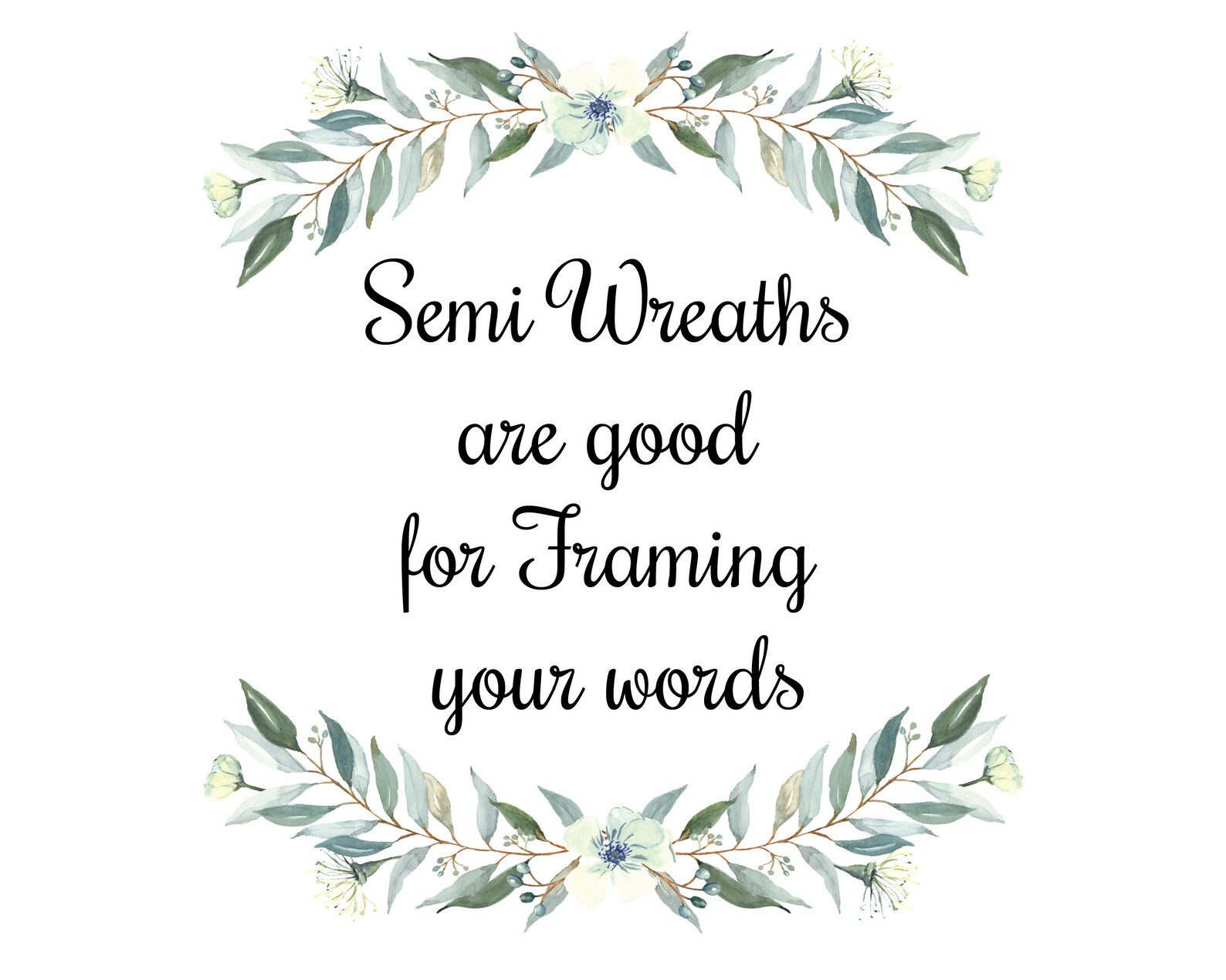 Eucalyptus Frames and Wreaths Greenery Wreath Clipart | Etsy