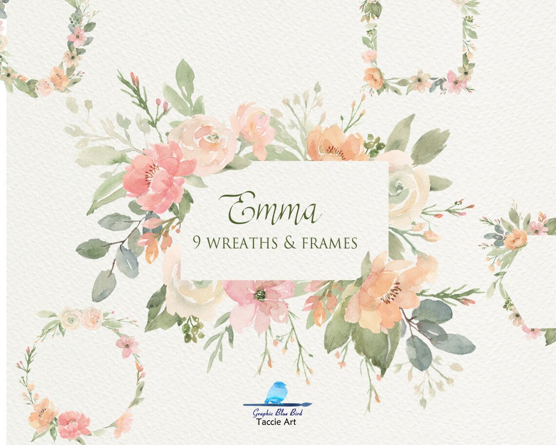 Floral Wreaths & Frames in Soft Pink Coral and Cream Flowers | Etsy