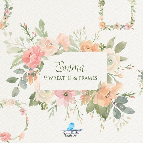 Floral Wreaths & Frames in Soft Pink Coral and Cream Flowers | Etsy