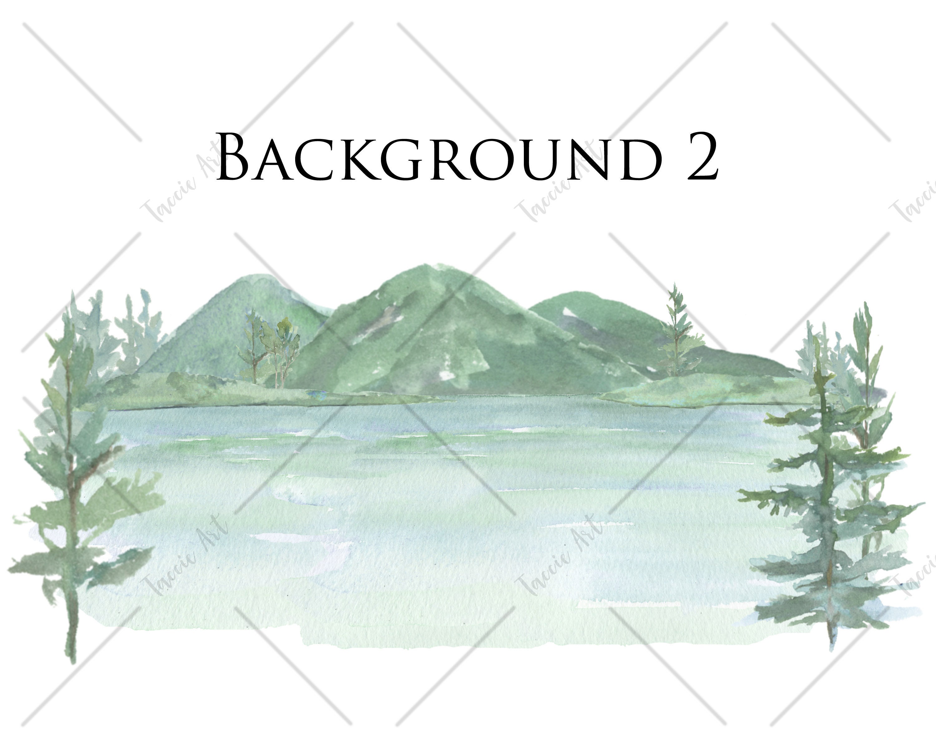 Watercolor Backgrounds of Mountain Lake Watercolor Background - Etsy