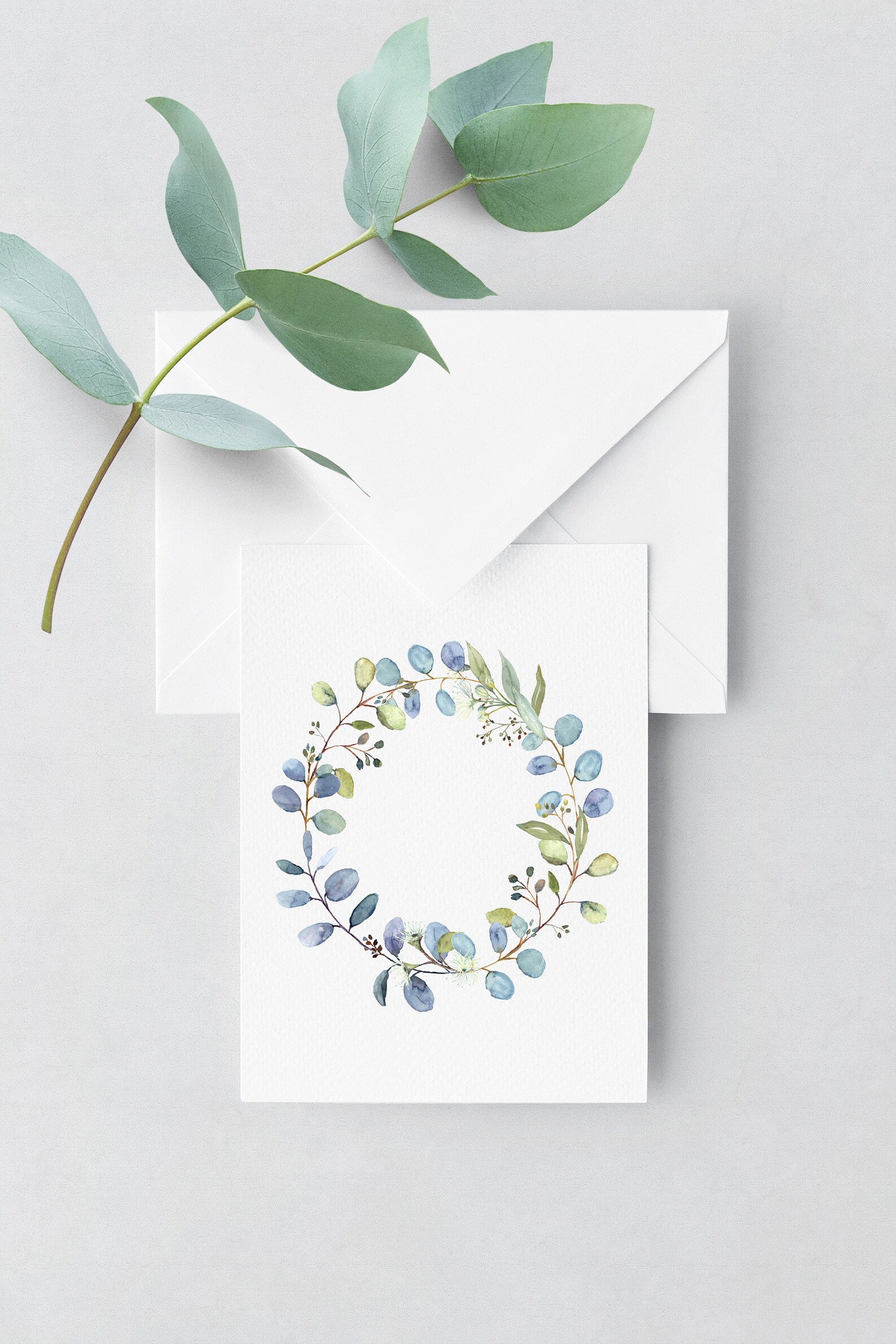 Eucalyptus Frames and Wreaths Greenery Wreath Clipart | Etsy