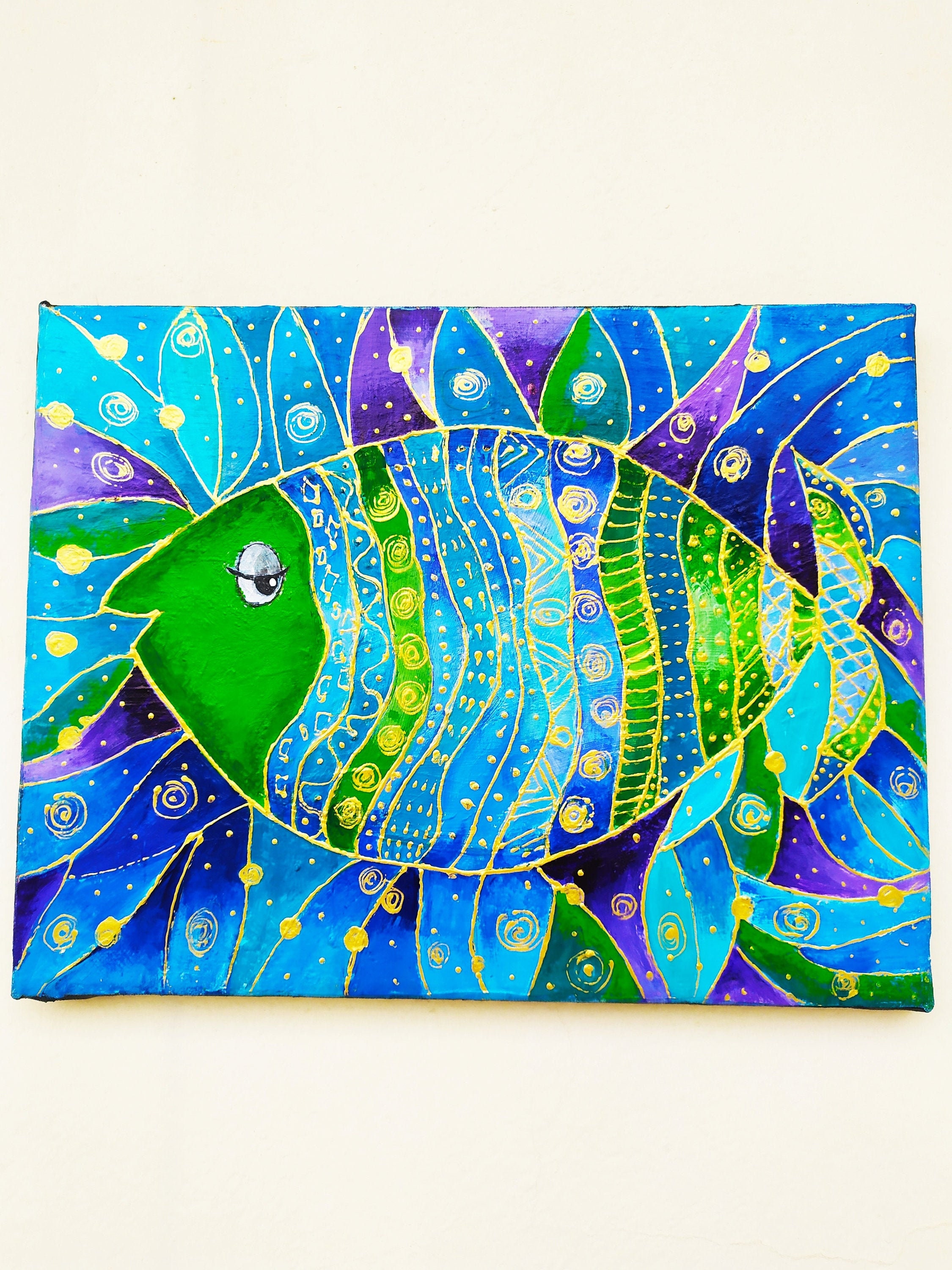 Fish Artwork Fish Painting Wall Art Aquarium Fantasy Fish | Etsy