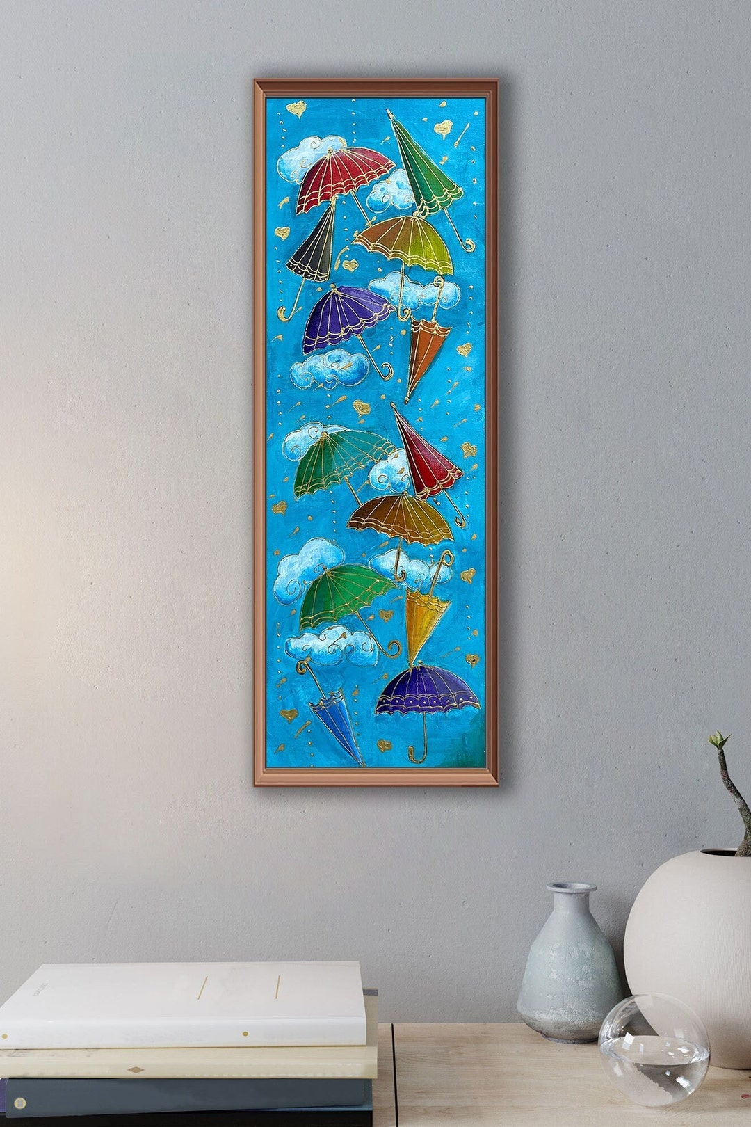 Umbrella Painting Ubrella Original Art Umbrella Artwork Umbrella Wall ...