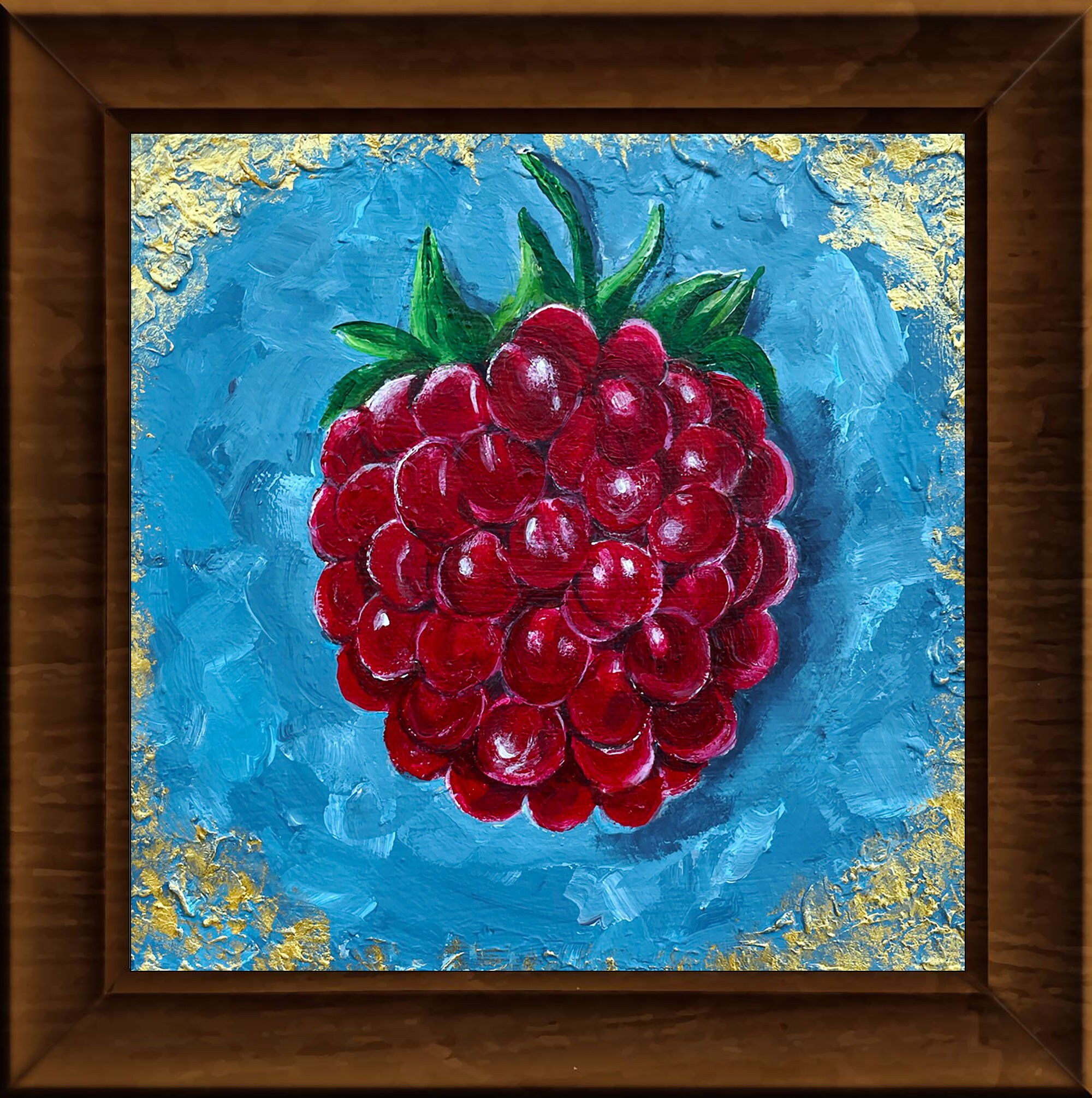 Raspberry Painting Berry Original Wall Art Fruit Artwork Food Painting ...
