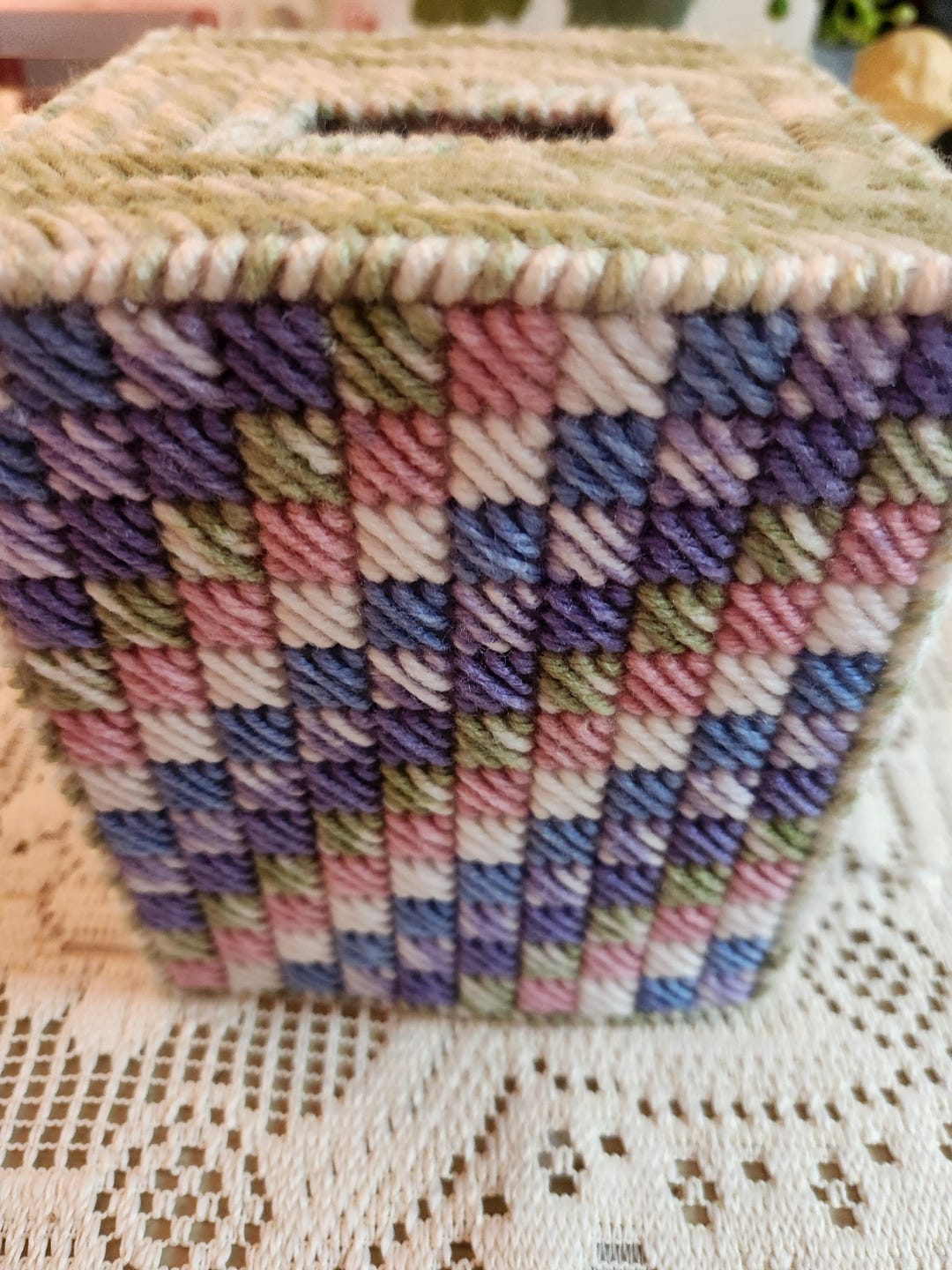 Checkered Tissue Box Cover - Etsy