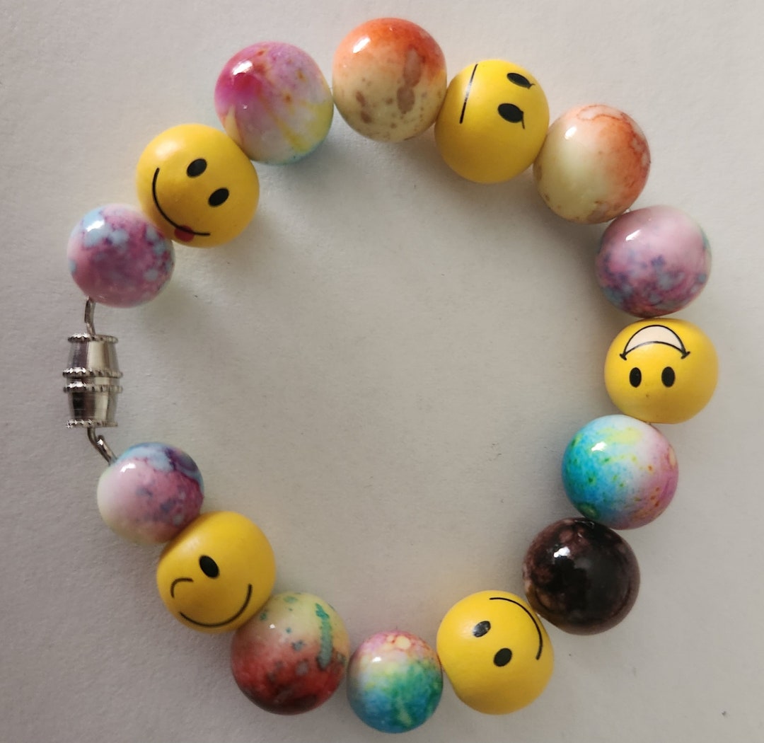Tie-dye Smiley Face Bracelets - Etsy