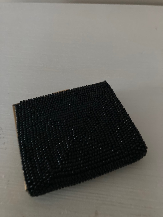 1950's-Early 1960's Vintage Black Beaded Compact/Styl… - Gem