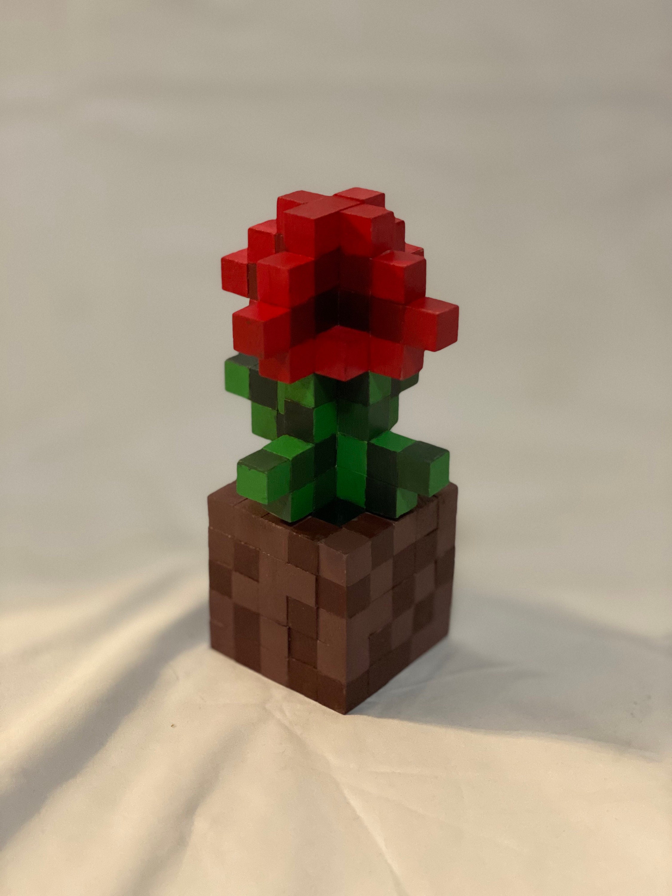 Minecraft Flower Hand Made Rose/Poppy | Etsy