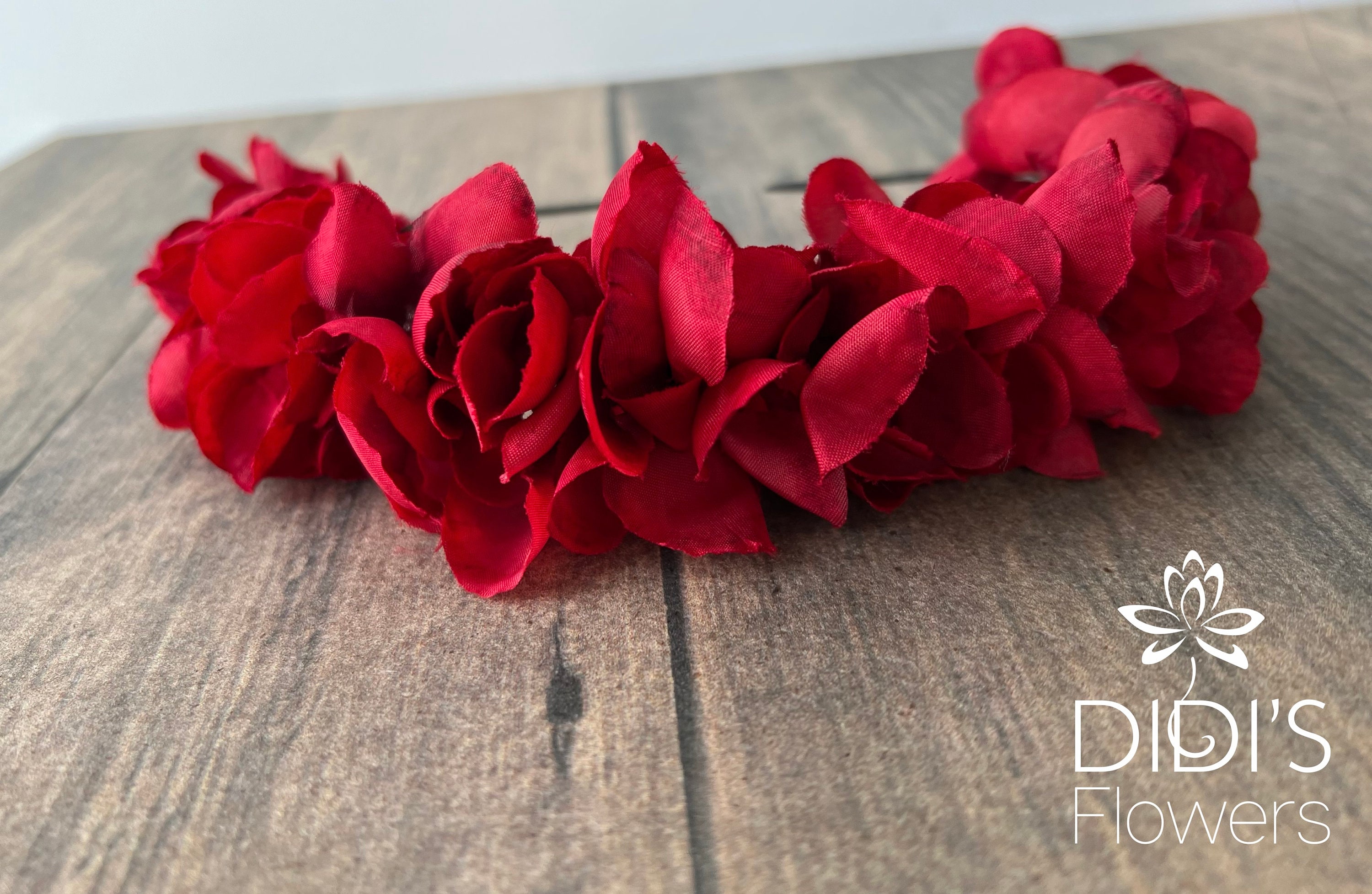 Wisteria Hairpiece Band Red, Indian Hair, Wedding Hair Flowers, Flowers ...