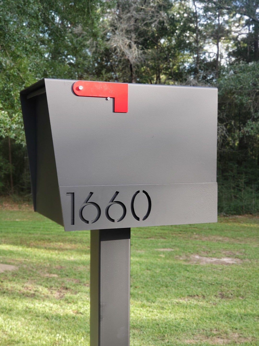 Modern Sierra Mailbox Grande - Extra Large Powder Coat Flat Black - Etsy