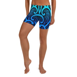 Polynesian Art Samoan Maori Koru Tatau Ocean Tight Shorts for Ladies - Etsy