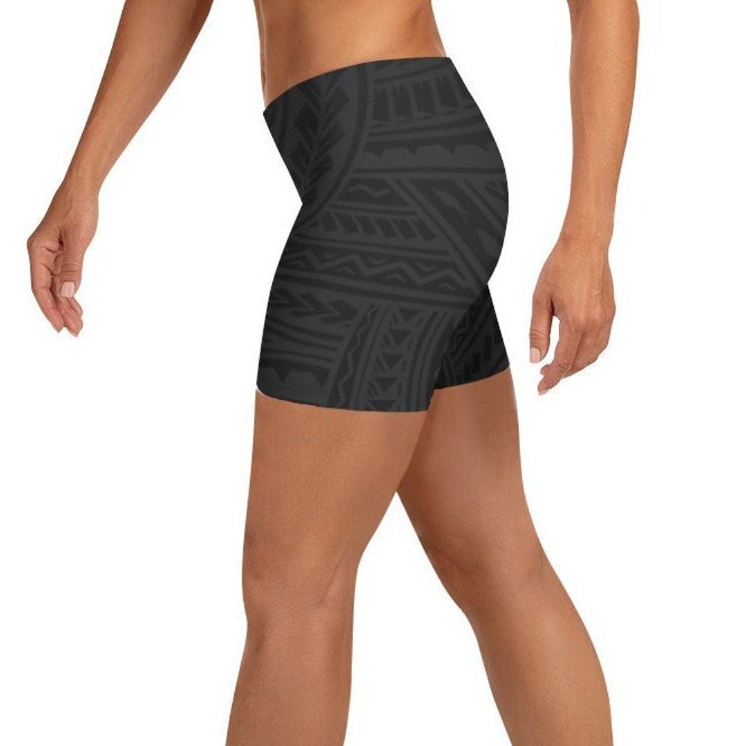 Black Samoan Tatau Tights Polynesian Tribal Art Shorts - Etsy