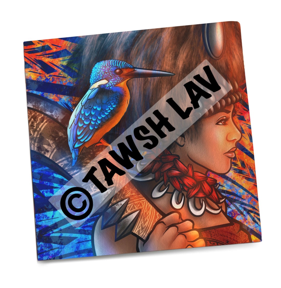 Nafanua Samoan Warrior Goddess Artwork Kingfisher Canvas Art - Etsy